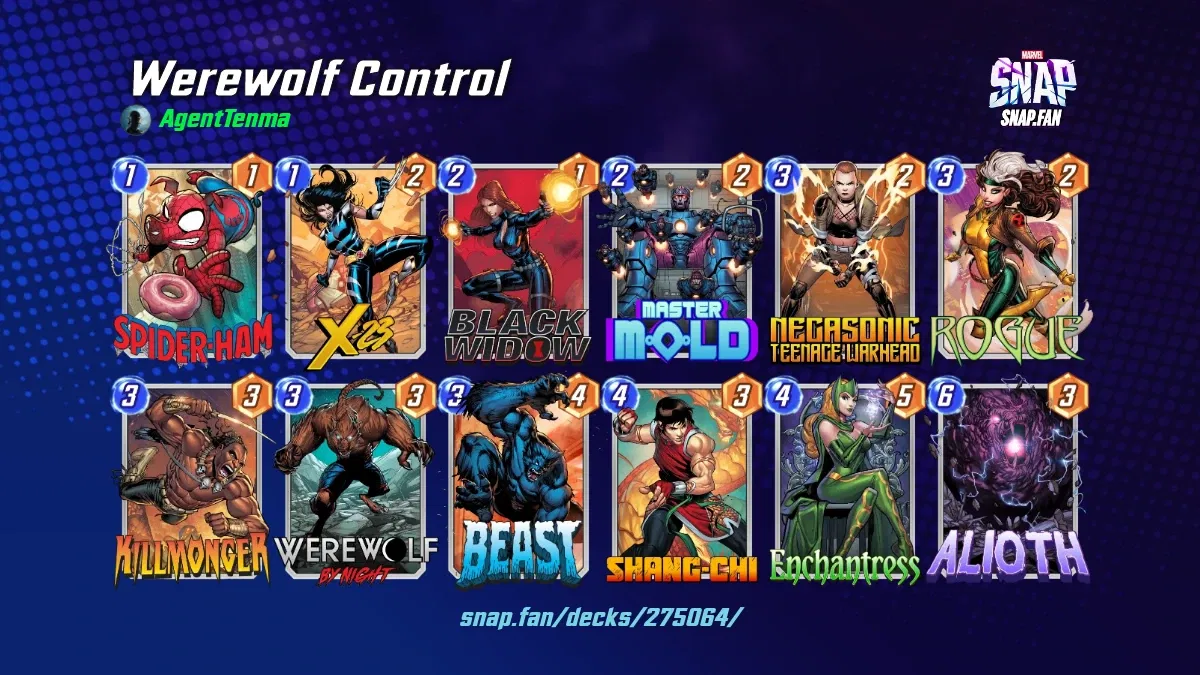 Werewolf Control by AgentTenma - Marvel Snap Decks - snap.fan