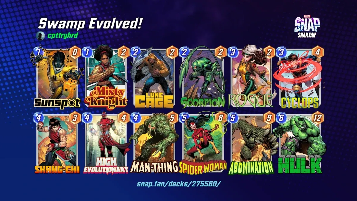 Swamp Evolved! by cpttryhrd - Marvel Snap Decks - snap.fan