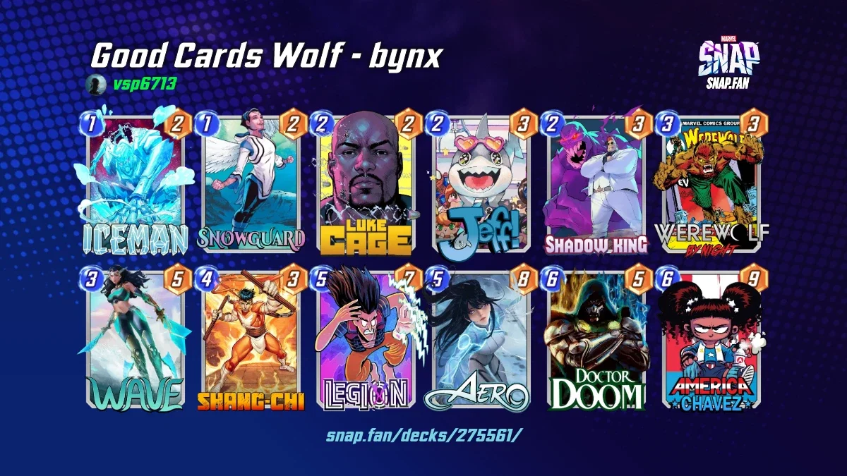 Good Cards Wolf - bynx by vsp6713 - Marvel Snap Decks - snap.fan