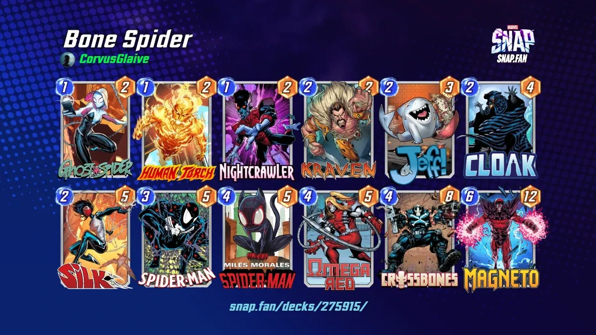 Bone Spider by CorvusGlaive - Marvel Snap Decks - snap.fan