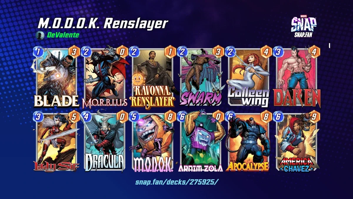 M.O.D.O.K. Renslayer by DeValente - Marvel Snap Decks - snap.fan