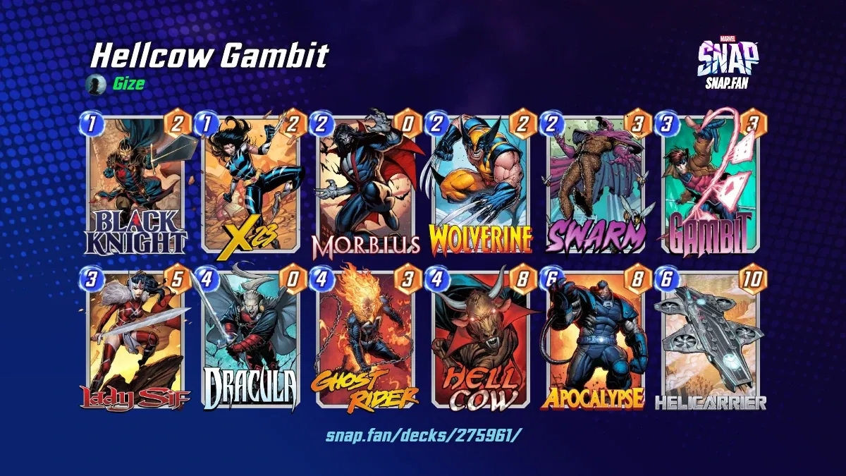 Hellcow Gambit by Gize - Marvel Snap Decks - snap.fan