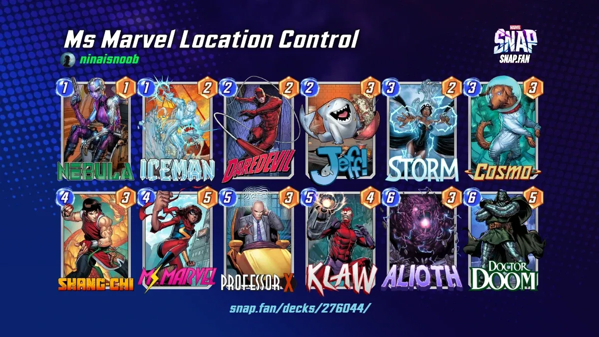 Ms Marvel Location Control by ninaisnoob - Marvel Snap Decks - snap.fan