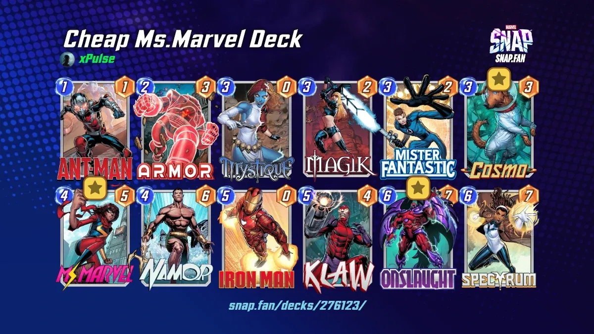 Cheap Ms.Marvel Deck by xPulse - Marvel Snap Decks - snap.fan