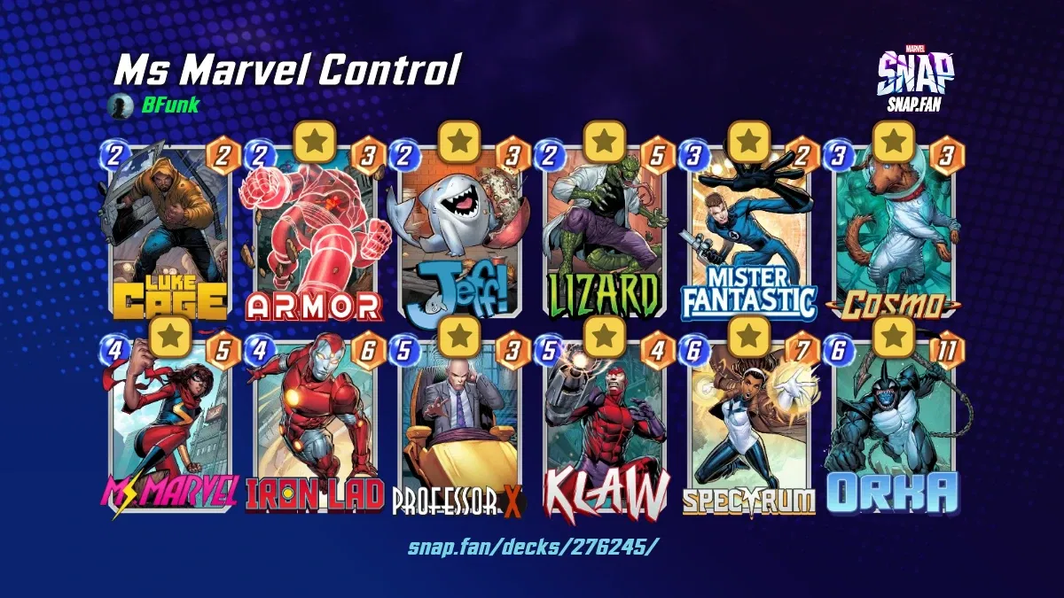 Ms Marvel Control by BFunk - Marvel Snap Decks - snap.fan
