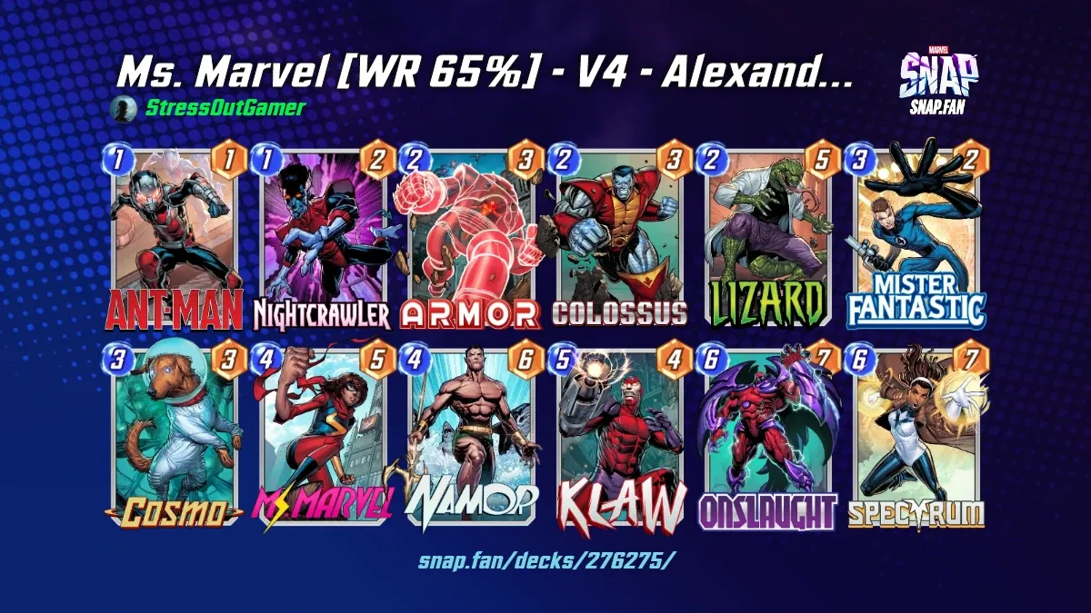 Ms. Marvel [WR 65%] - V4 - Alexander Coccia by StressOutGamer - Marvel Snap Decks - snap.fan