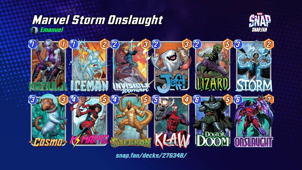 Marvel Storm Onslaught by Emanuel - Marvel Snap Decks - snap.fan