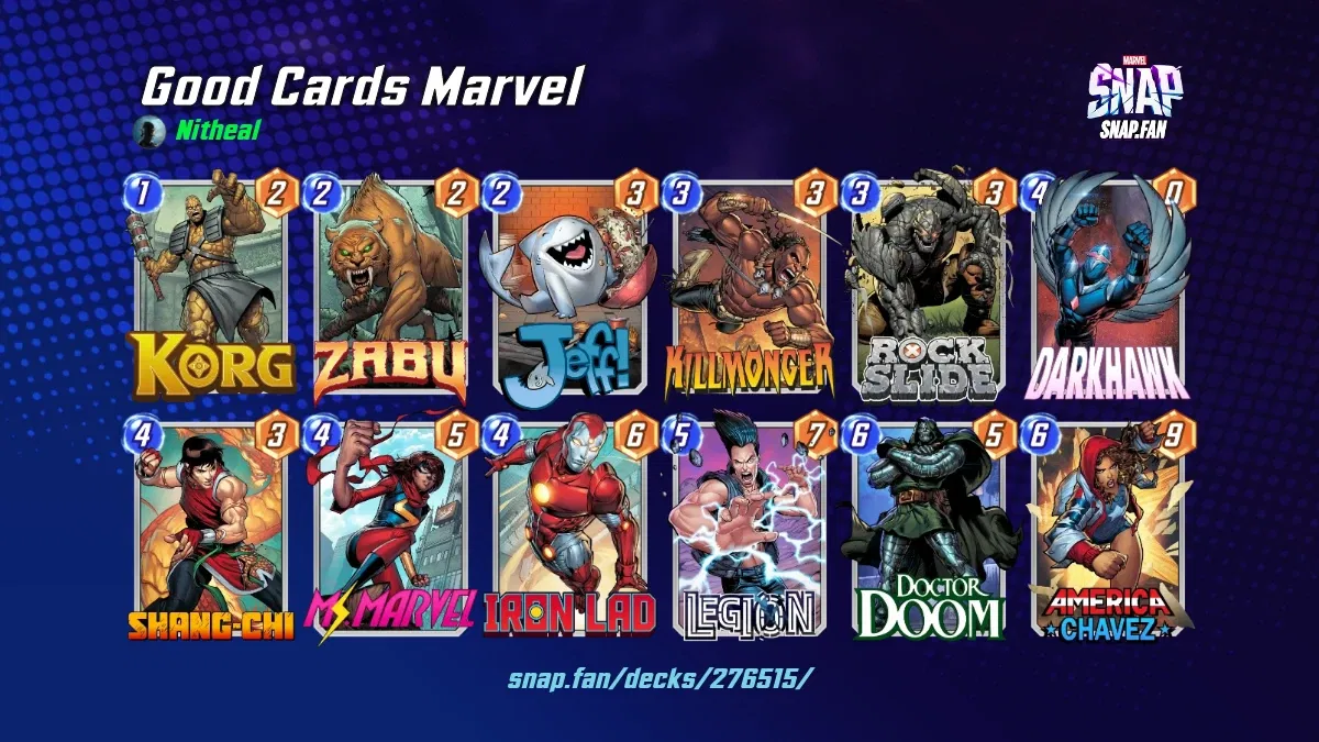 Good Cards Marvel by Nitheal - Marvel Snap Decks - snap.fan