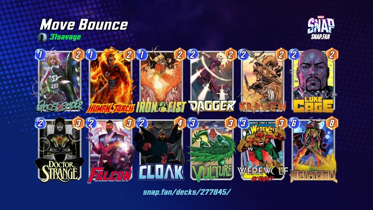 Move Bounce by 31savage - Marvel Snap Decks - snap.fan