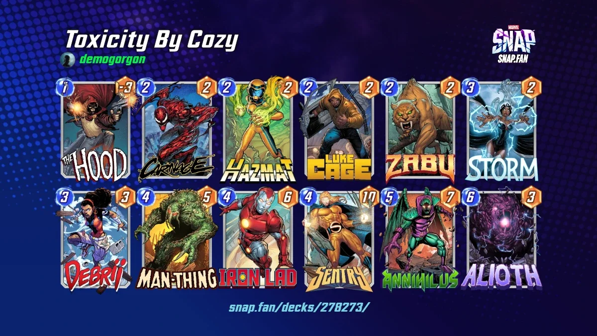 Toxicity By Cozy by demogorgon - Marvel Snap Decks - snap.fan