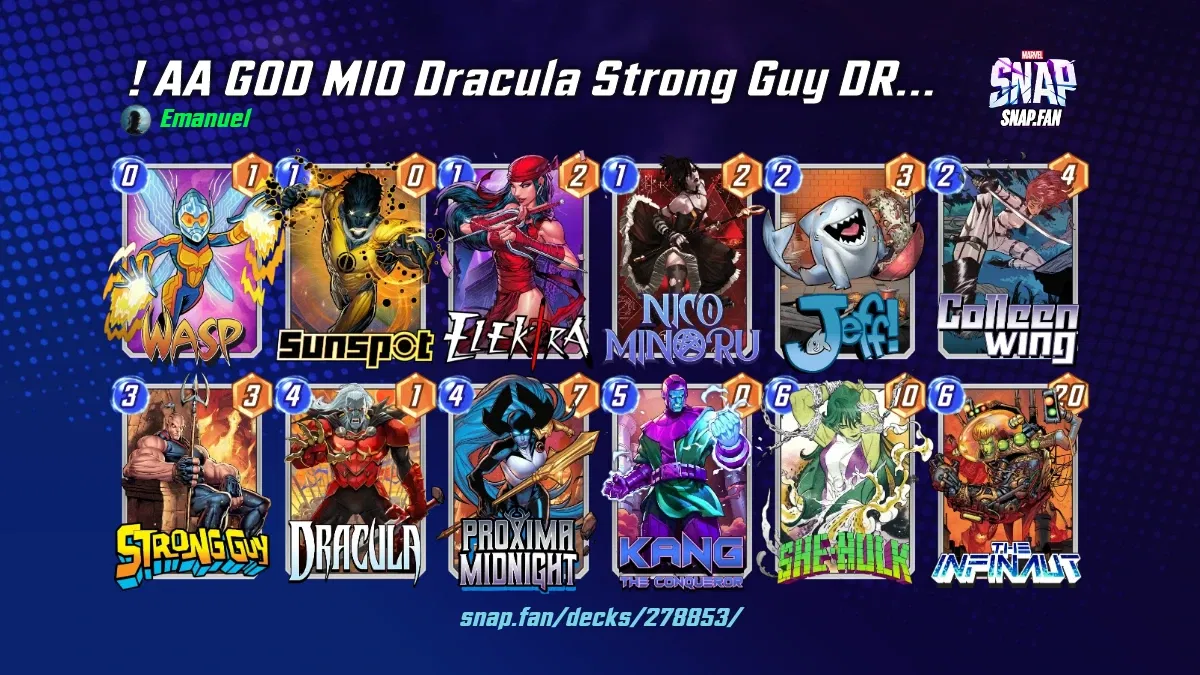 ! AA GOD MIO Dracula Strong Guy DRUGS by Emanuel - Marvel Snap Decks ...