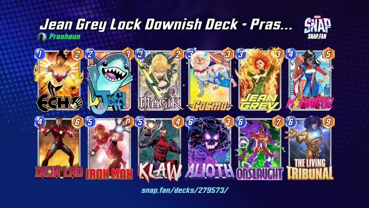 Jean Grey Lock Downish Deck - Prashaun YT by Prashaun - Marvel Snap ...