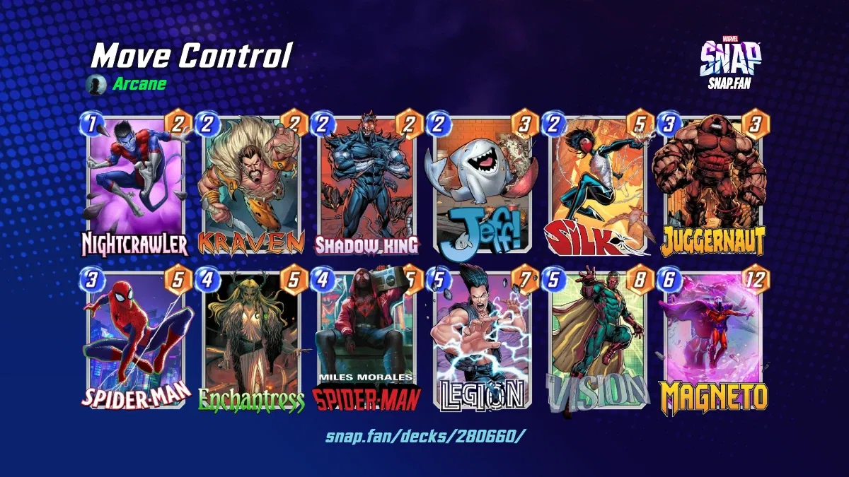 Move Control by Arcane - Marvel Snap Decks - snap.fan