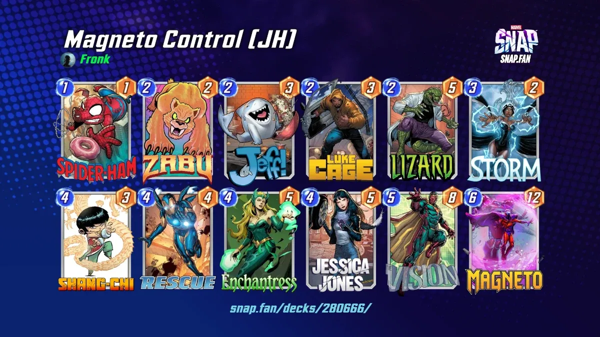 Magneto Control (JH) by Fronk - Marvel Snap Decks - snap.fan