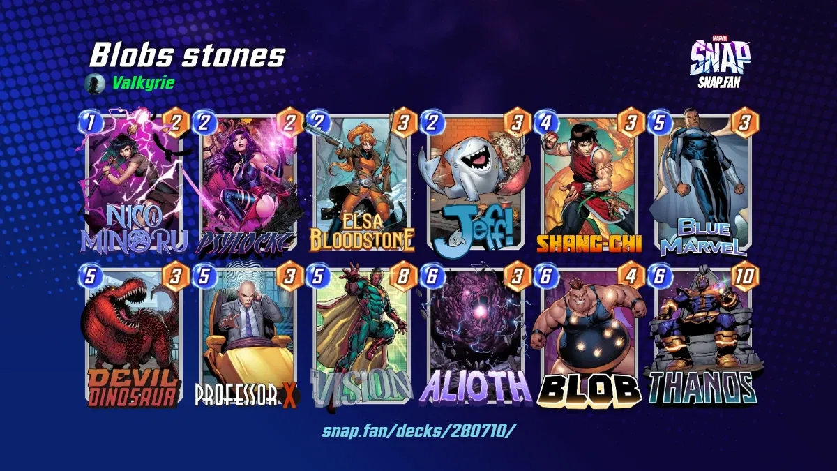 Blobs stones by VaIkyrie - Marvel Snap Decks - snap.fan