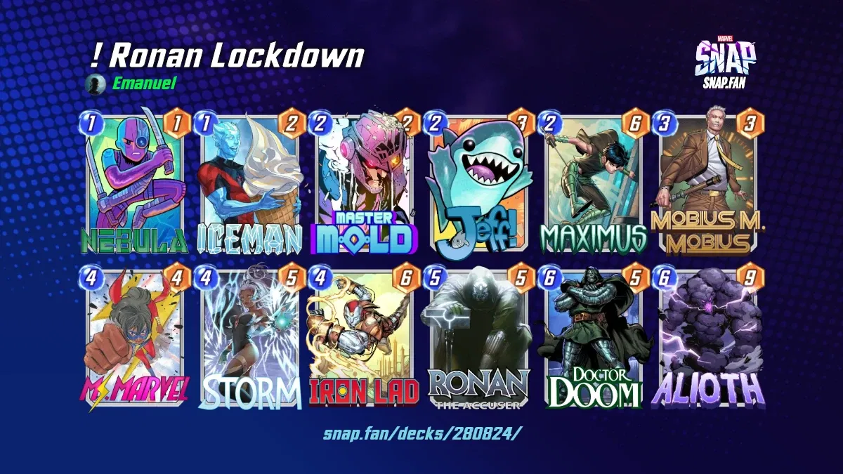 ! AA GOD Ronan Lockdown by Emanuel - Marvel Snap Decks - snap.fan