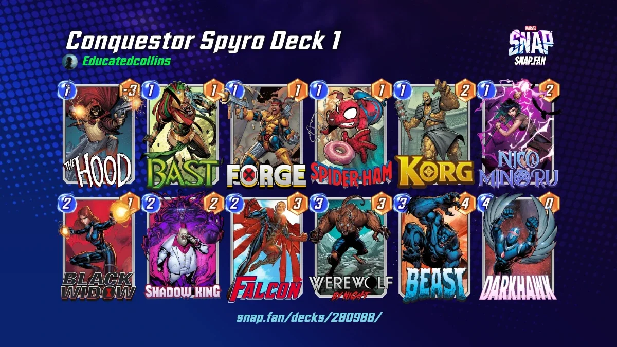 Conquestor Spyro Deck 1 by Educatedcollins - Marvel Snap Decks - snap.fan