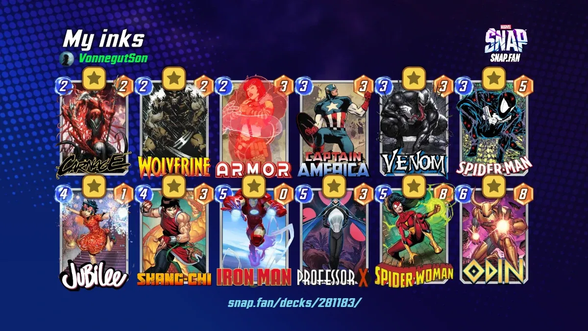 My inks by VonnegutSon - Marvel Snap Decks - snap.fan
