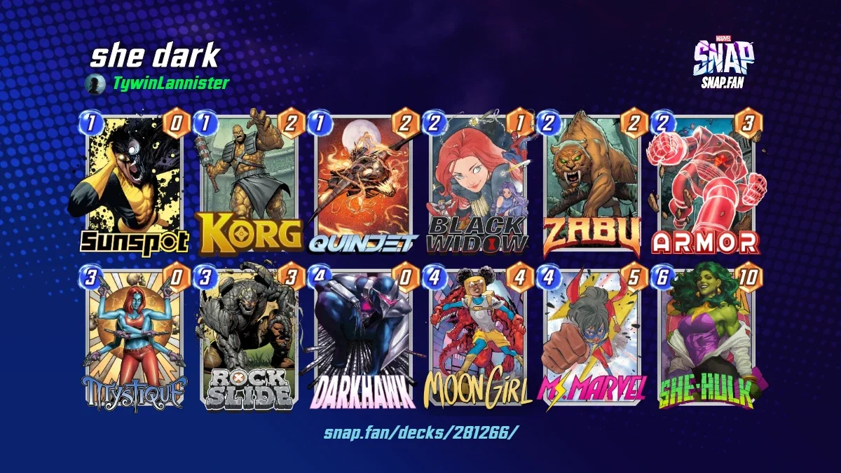 she dark by TywinLannister - Marvel Snap Decks - snap.fan