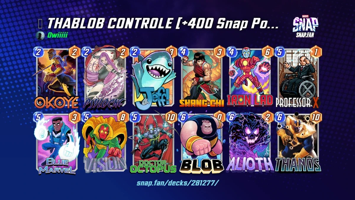 🔝 THABLOB CONTROLE [+400 Snap Points] by Owiiiii - Marvel Snap Decks ...
