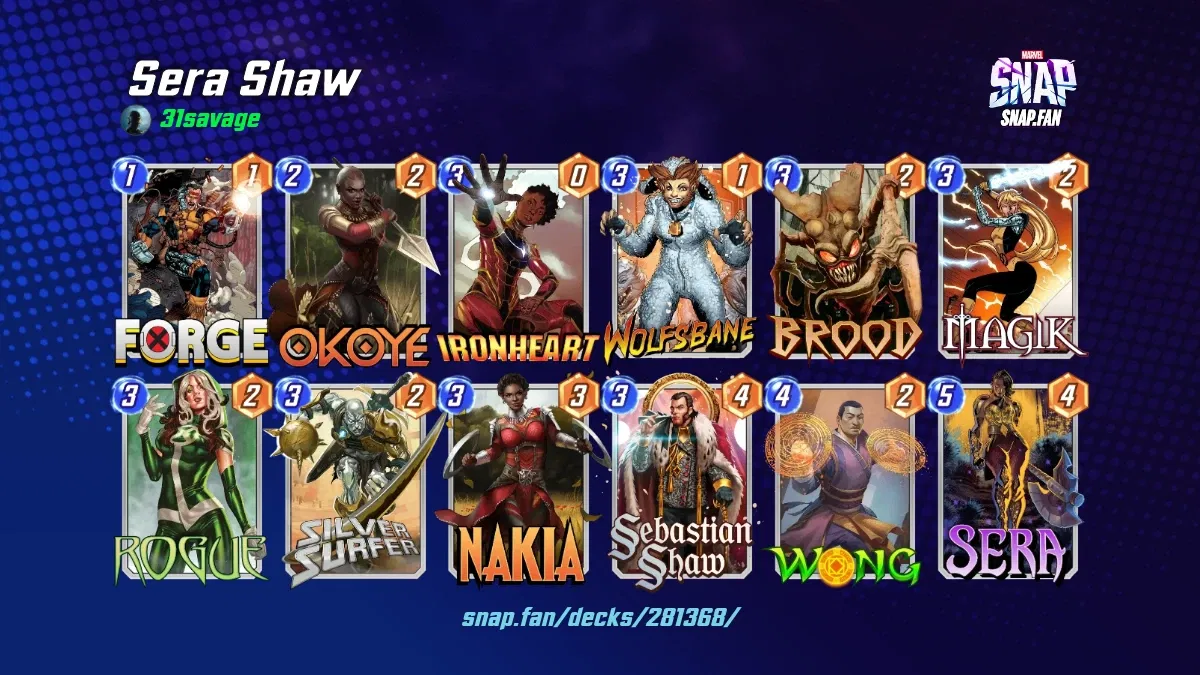 Sera Shaw by 31savage - Marvel Snap Decks - snap.fan