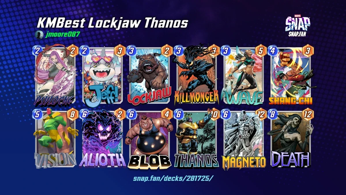 KMBest Lockjaw Thanos by jmoore087 - Marvel Snap Decks - snap.fan