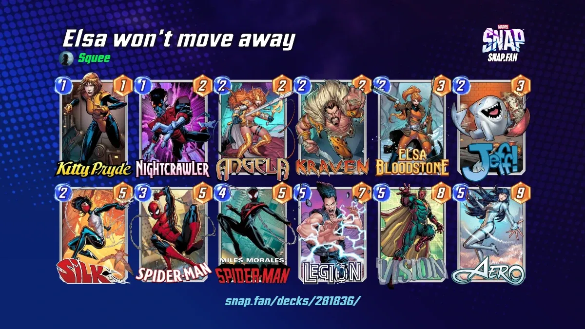 Elsa won't move away by Squee - Marvel Snap Decks - snap.fan