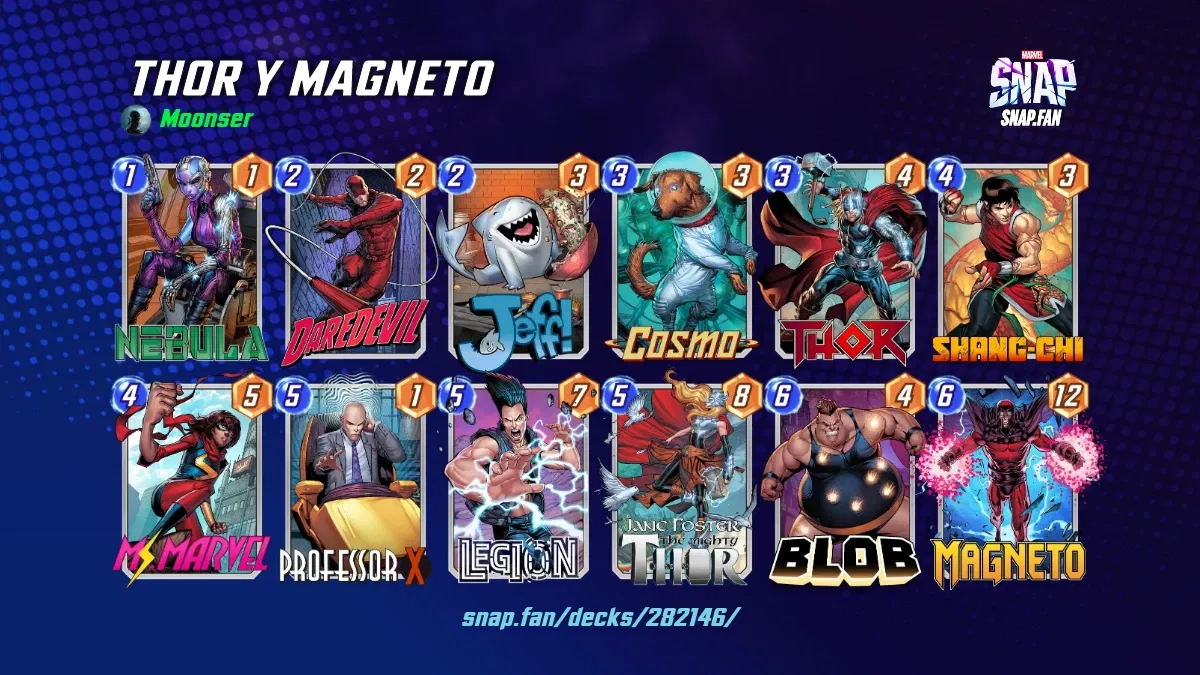 THOR Y MAGNETO by Moonser - Marvel Snap Decks - snap.fan