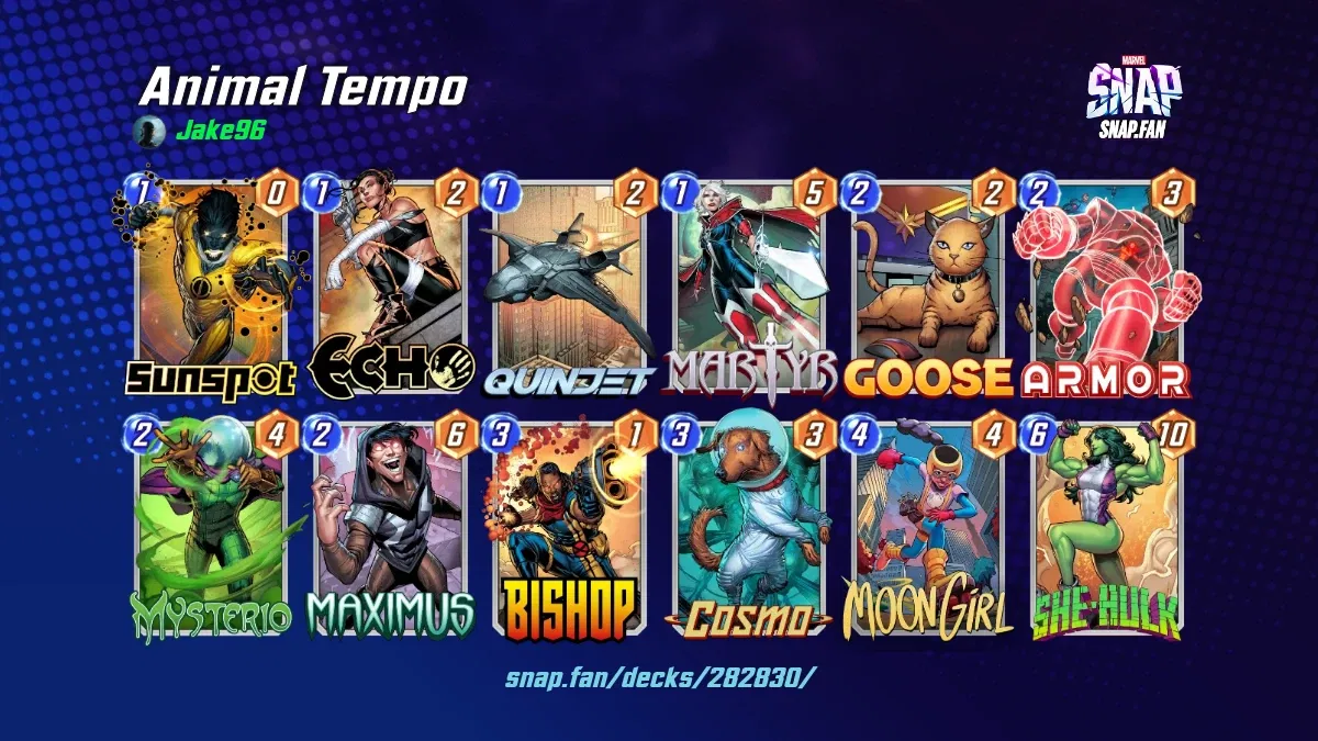 Animal Tempo by Jake96 - Marvel Snap Decks - snap.fan