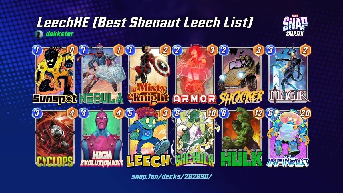 LeechHE (Best Shenaut Leech List) by dekkster - Marvel Snap Decks ...