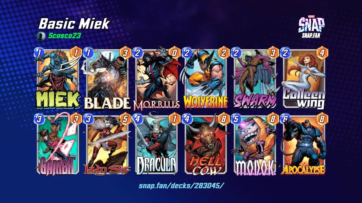 Basic Miek by Scosco23 - Marvel Snap Decks - snap.fan