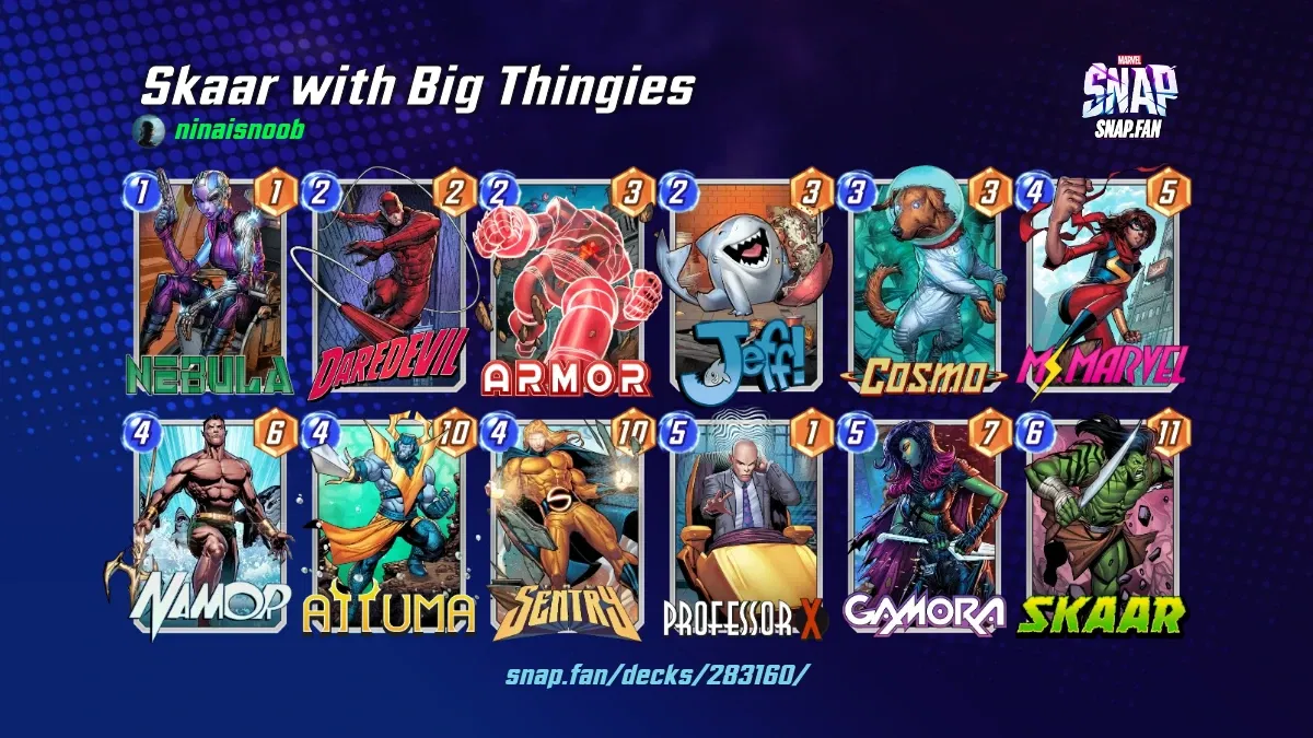Skaar with Big Thingies by ninaisnoob - Marvel Snap Decks - snap.fan