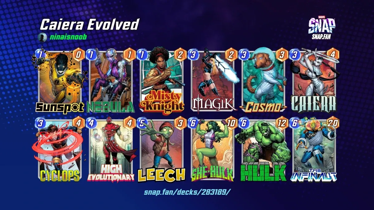 Caiera Evolved by ninaisnoob - Marvel Snap Decks - snap.fan