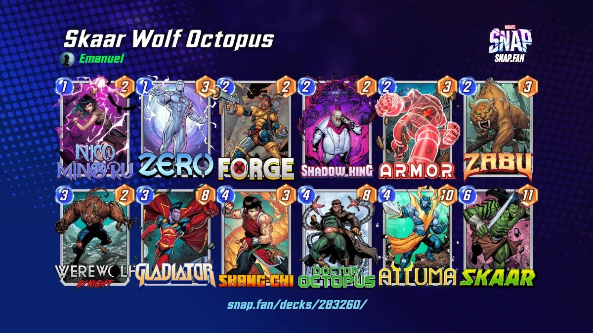 / Skaar Wolf Octopus by Emanuel - Marvel Snap Decks - snap.fan