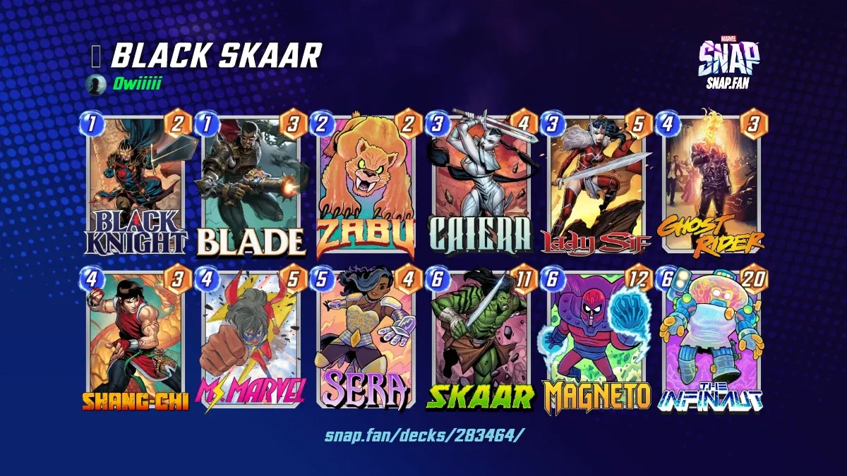 🍆 BLACK SKAAR by Owiiiii - Marvel Snap Decks - snap.fan