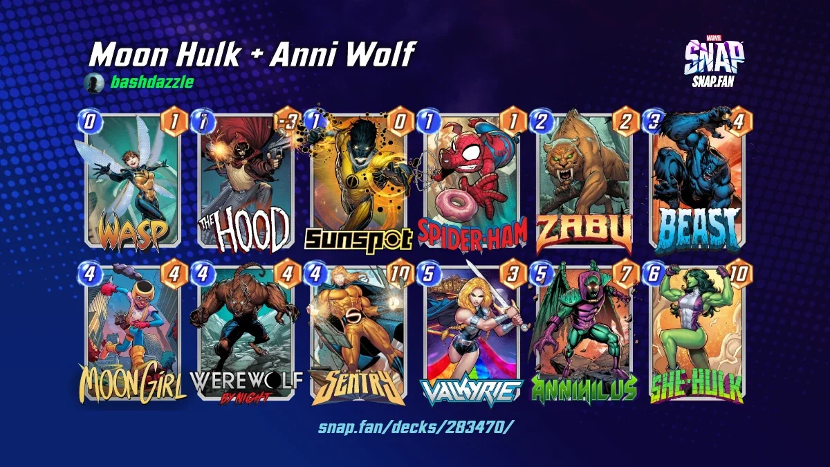 Moon Hulk + Anni Wolf by bashdazzle - Marvel Snap Decks - snap.fan