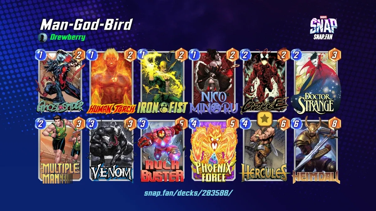 Man-God-Bird by Drewberry - Marvel Snap Decks - snap.fan