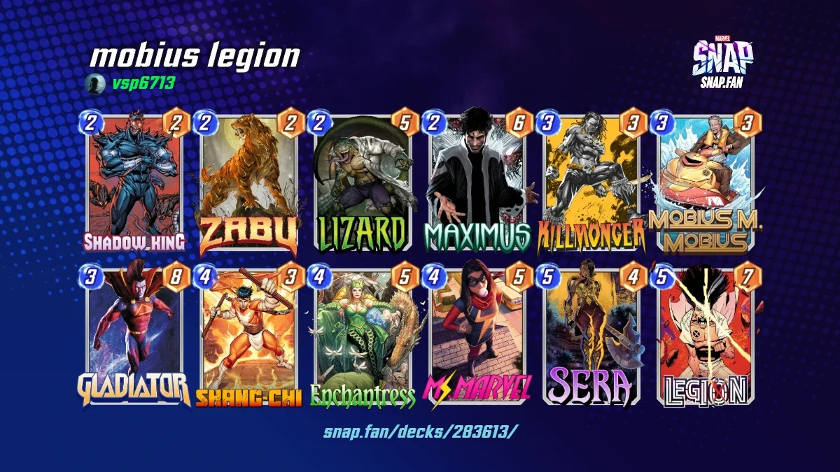 mobius legion by vsp6713 - Marvel Snap Decks - snap.fan