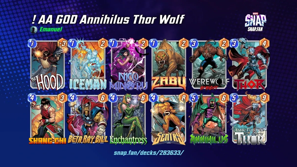 ! AA GOD Annihilus Thor Wolf by Emanuel - Marvel Snap Decks - snap.fan