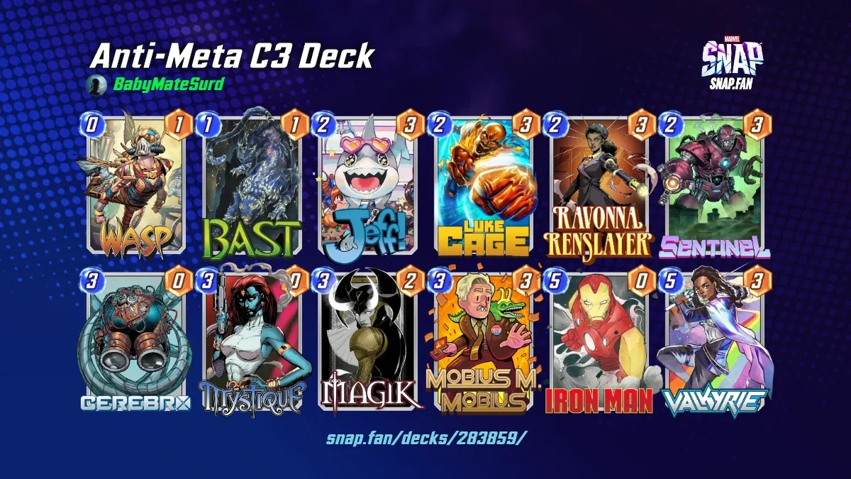 Anti-Meta C3 Deck by BabyMateSurd - Marvel Snap Decks - snap.fan