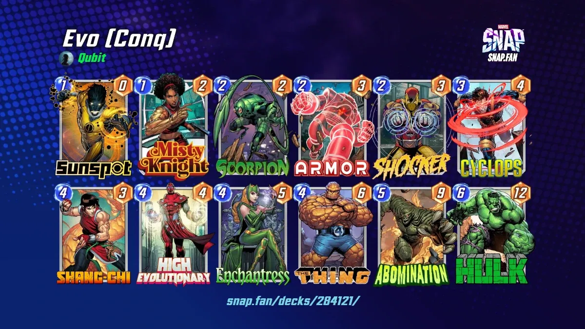 Evo (Conq) by Qubit - Marvel Snap Decks - snap.fan