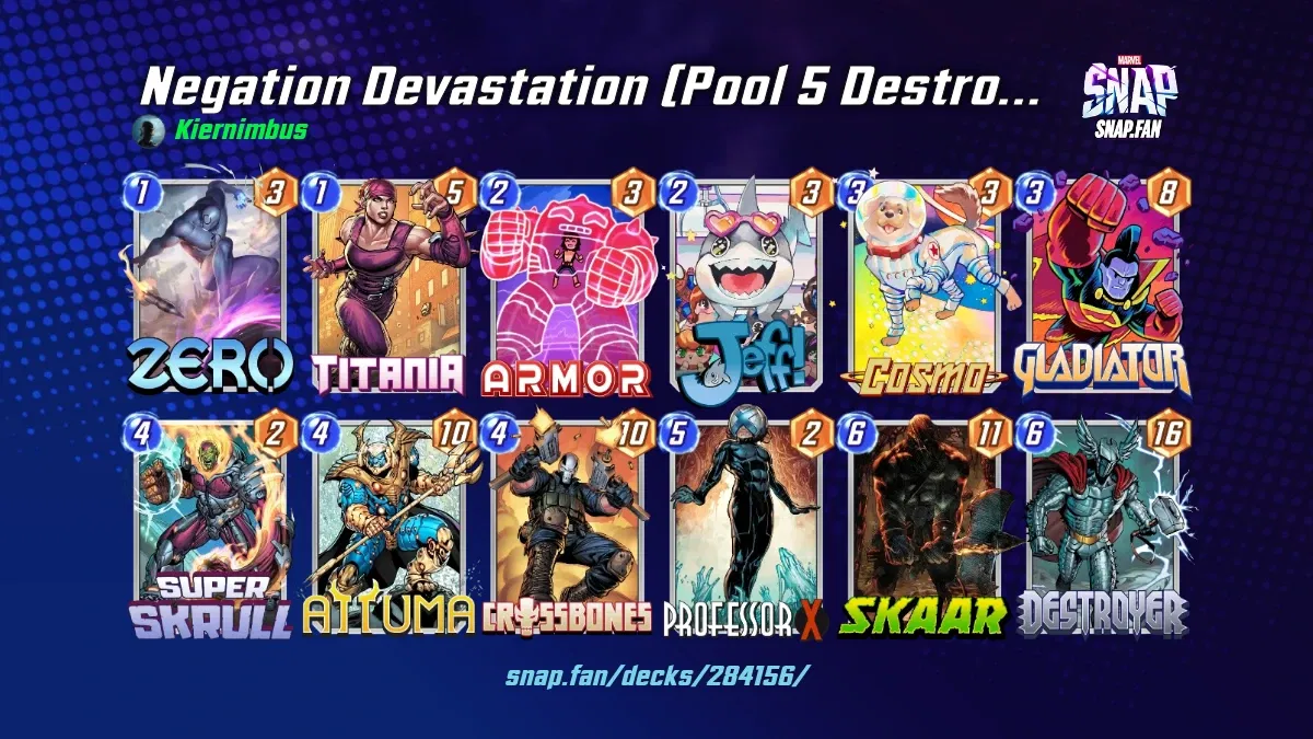 Negation Devastation (Pool 5 Destroyer Deck) by Kiernimbus - Marvel Snap Decks - snap.fan
