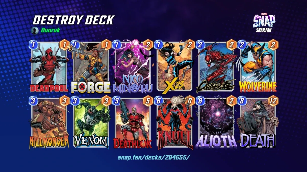 DESTROY DECK by Duuruk - Marvel Snap Decks - snap.fan