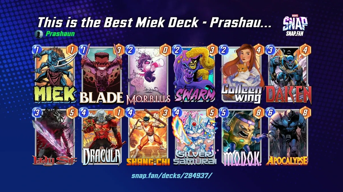 This is the Best Miek Deck - Prashaun YT by Prashaun - Marvel Snap Decks - snap.fan