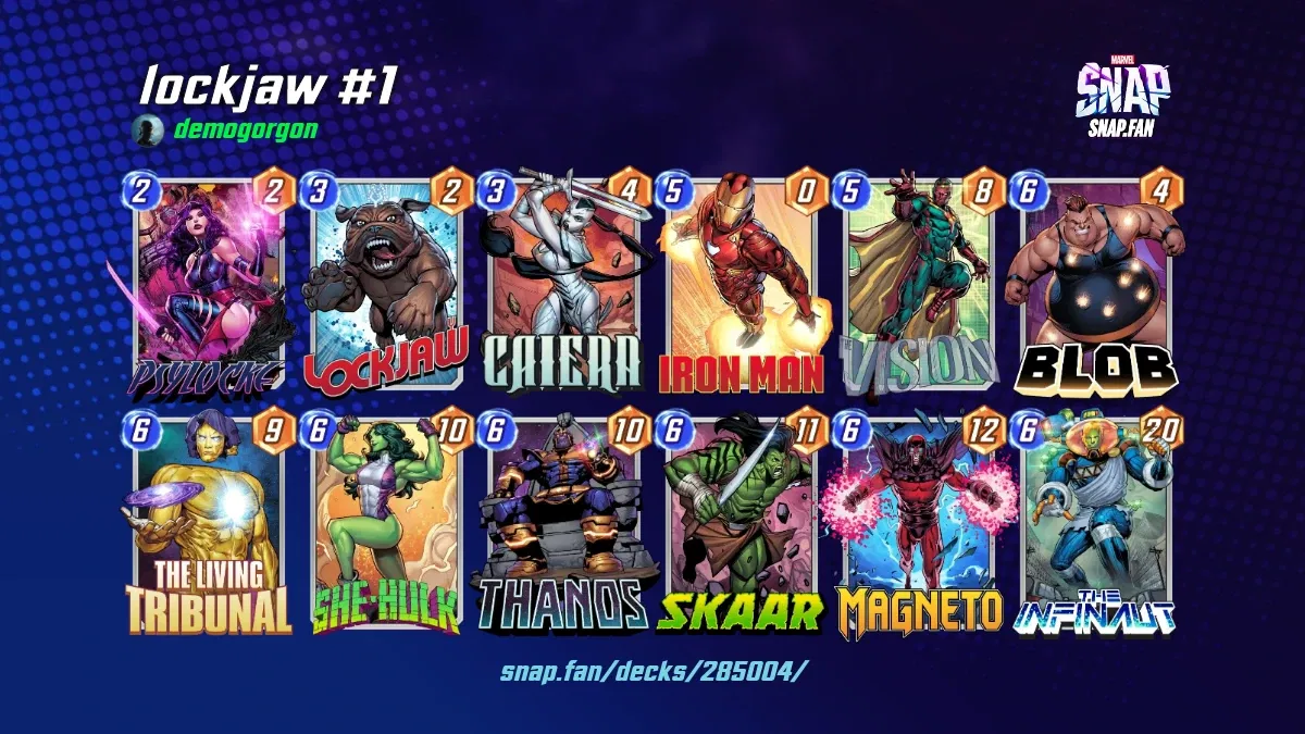 lockjaw #1 by demogorgon - Marvel Snap Decks - snap.fan