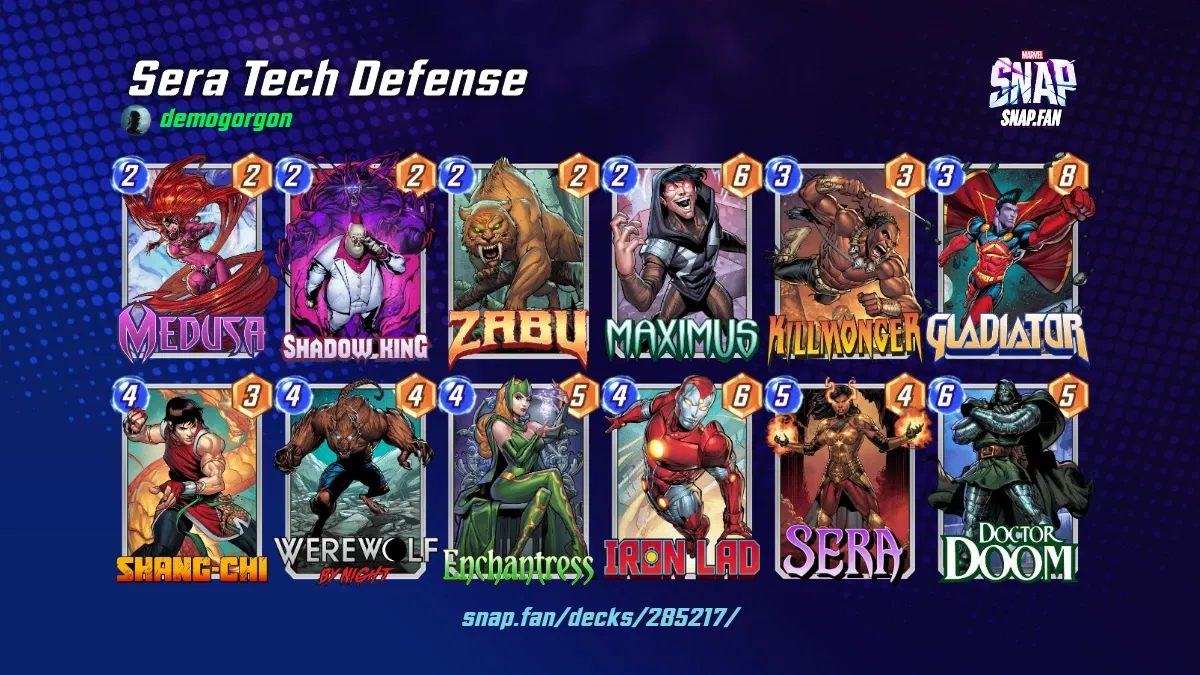 Sera Tech Defense by demogorgon - Marvel Snap Decks - snap.fan