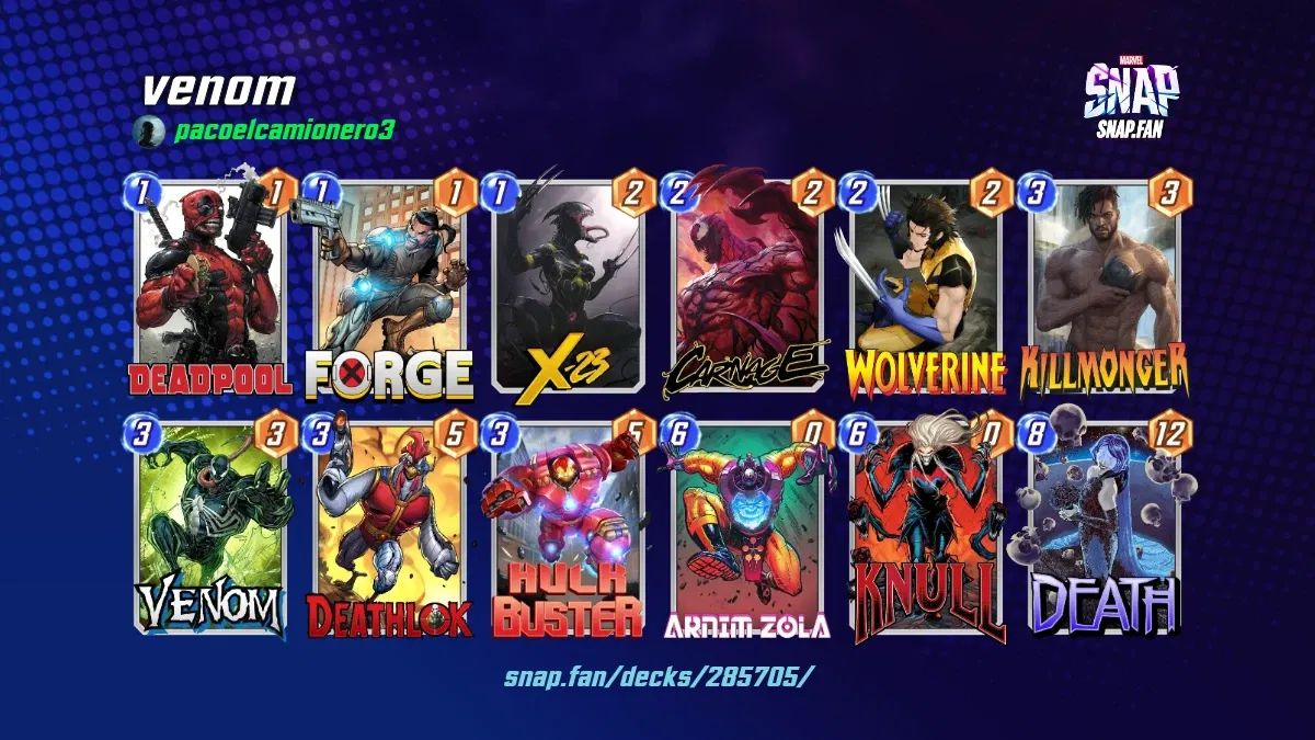 venom by pacoelcamionero3 - Marvel Snap Decks - snap.fan