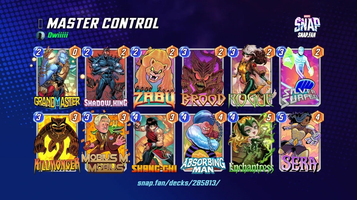 🍆 MASTER CONTROL by Owiiiii - Marvel Snap Decks - snap.fan