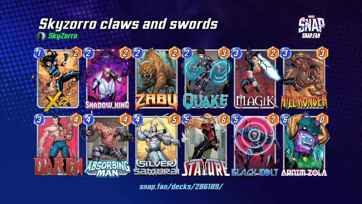 Skyzorro claws and swords by SkyZorro - Marvel Snap Decks - snap.fan