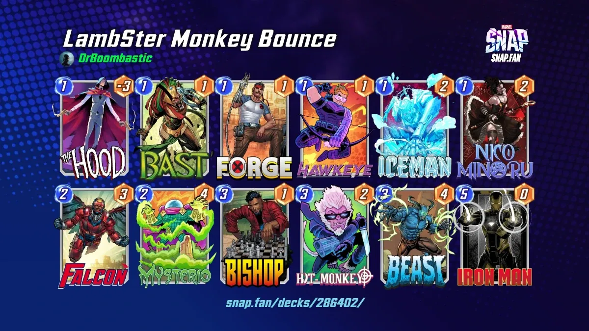 LambSter Monkey Bounce by DrBoombastic - Marvel Snap Decks - snap.fan